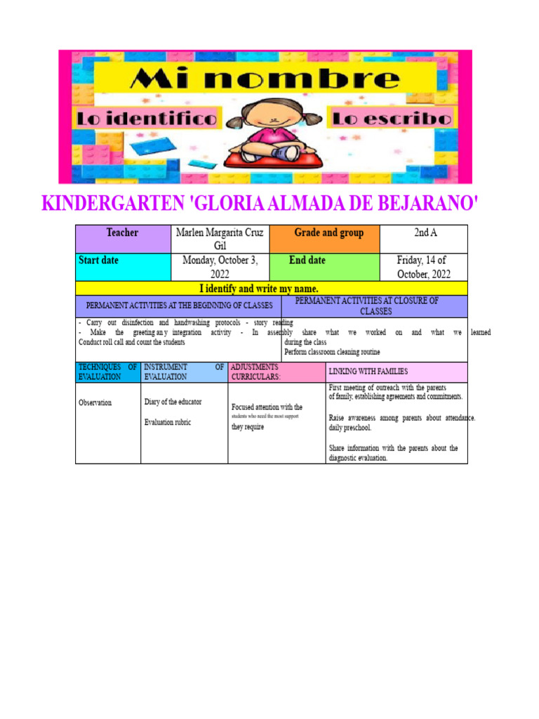Kindergarten Name Recognition Activities | PDF | Curriculum
