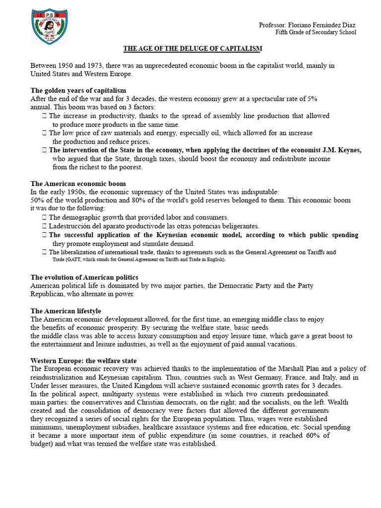 The Age of The Rise of Capitalism - Fifth Grade | PDF | Capitalism ...