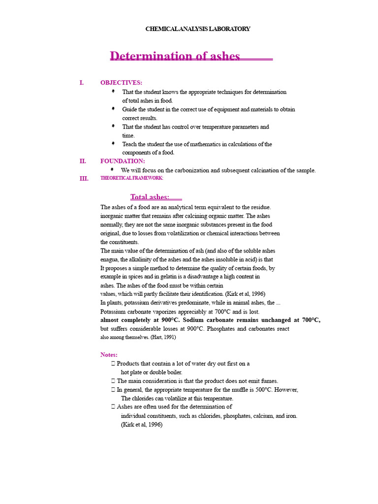 Total Ash Determination in Foods | PDF | Salt (Chemistry) | Solubility