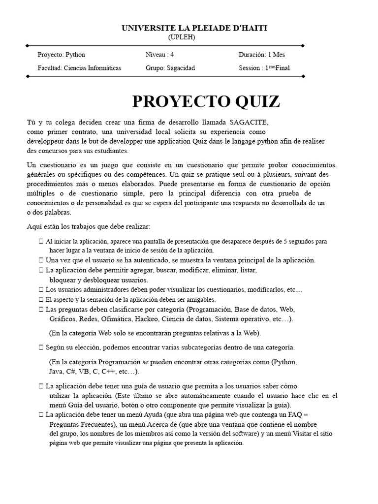 proyecto python quiz | PDF | Red mundial | Internet y web