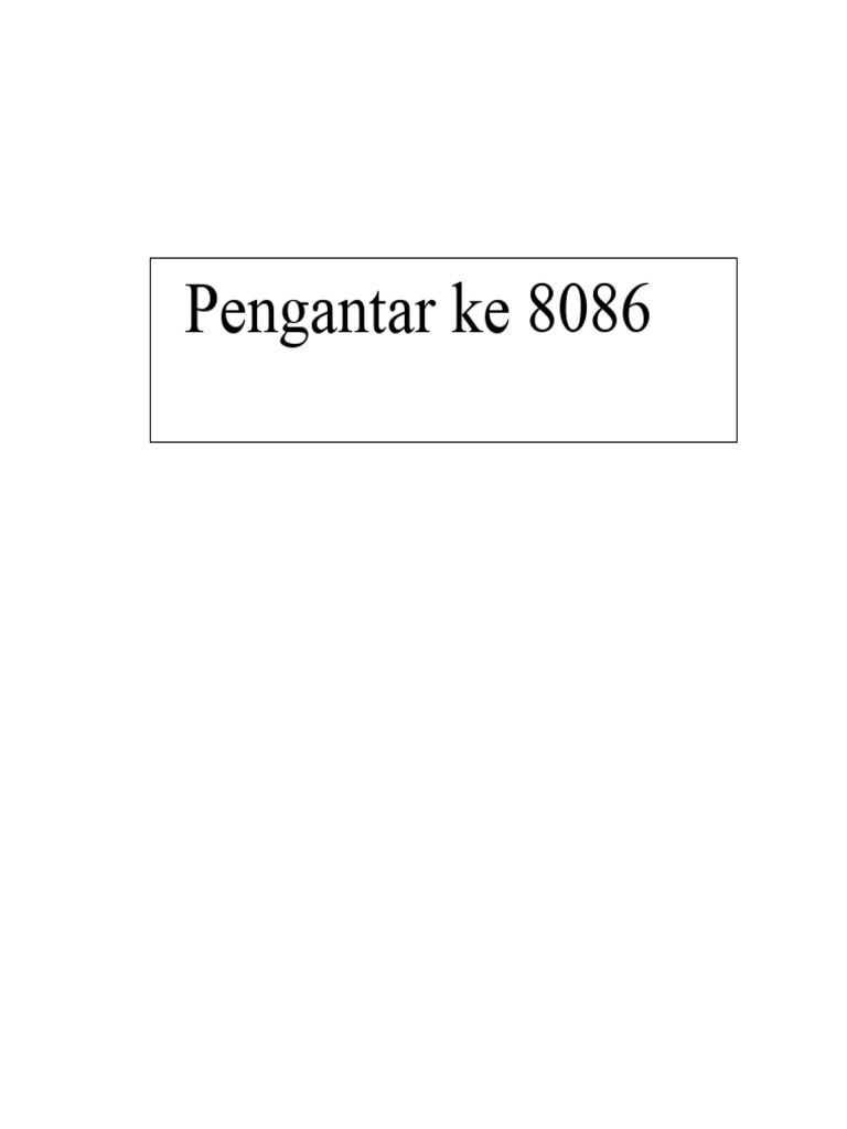 PPT-2 Pengenalan ke 8086 | PDF