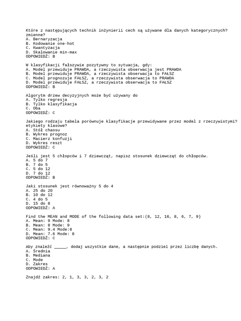 02 - Typy Danych - MCQ | PDF