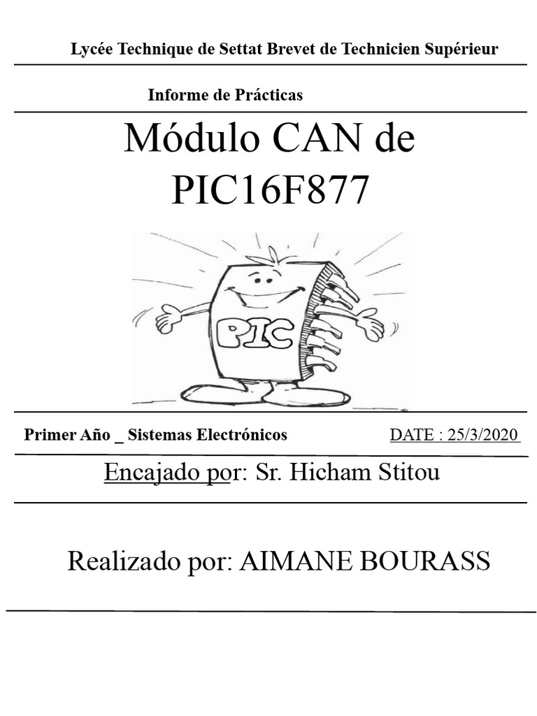 Informe del TP PIC16F877 por AIMANE BOURASS | PDF | Microcontrolador | Tecnología de información ...