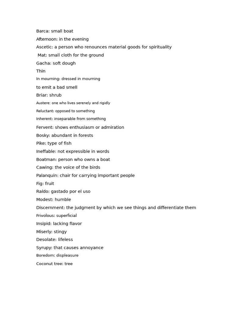Siddhartha Vocabulary | PDF