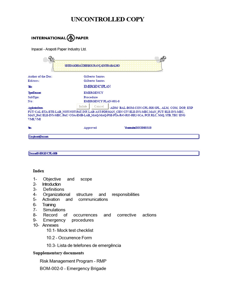 Emergency Response Plan Overview | PDF | Firefighting | Firefighter