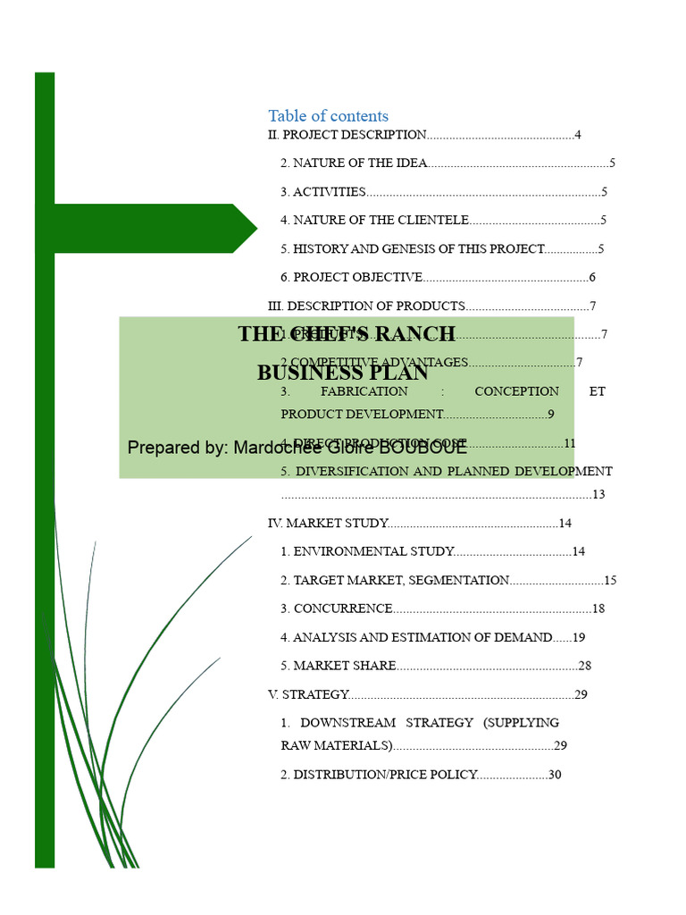 Chef's Ranch Business Plan Overview | PDF | Chicken | Poultry Farming