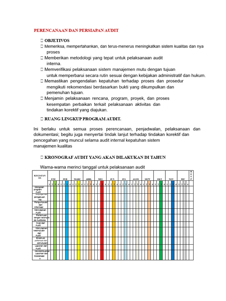 Program Perencanaan Dan Persiapan Audit | PDF