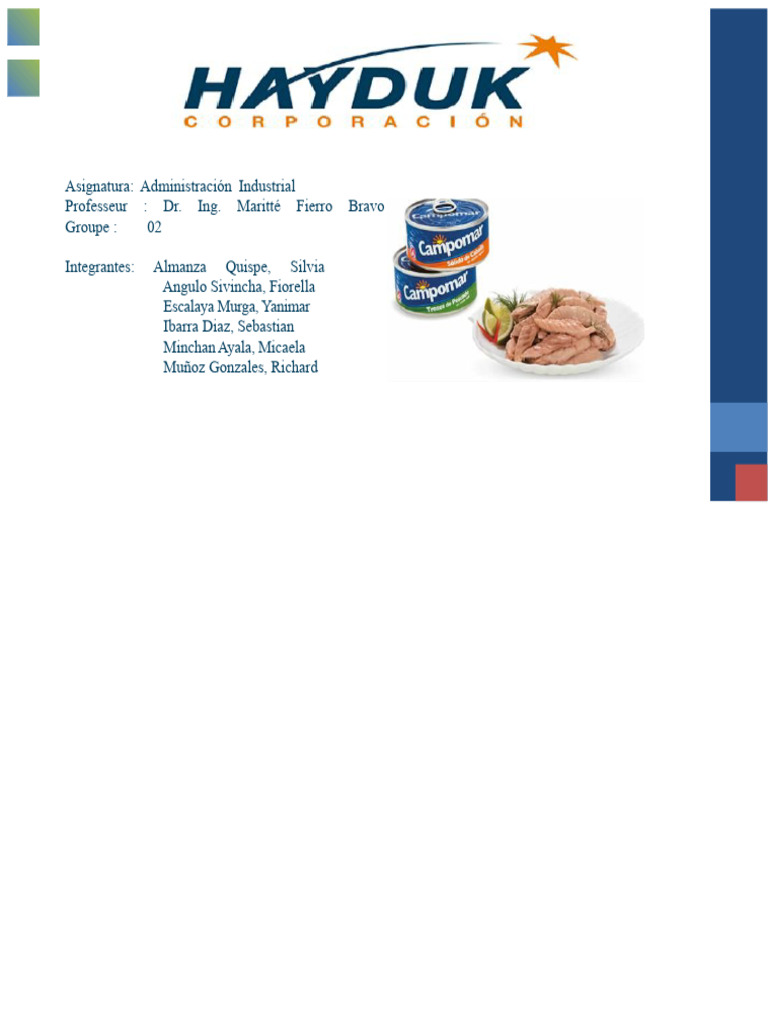 Amélioration de la production chez Hayduk S.A. | PDF | Sécurité ...