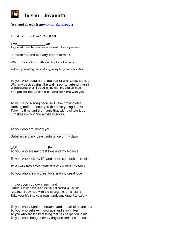 Jovanotti to You | PDF