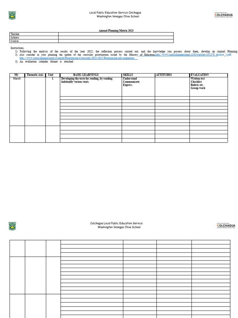 ANNUAL PLAN FORMAT 2023 Example | PDF