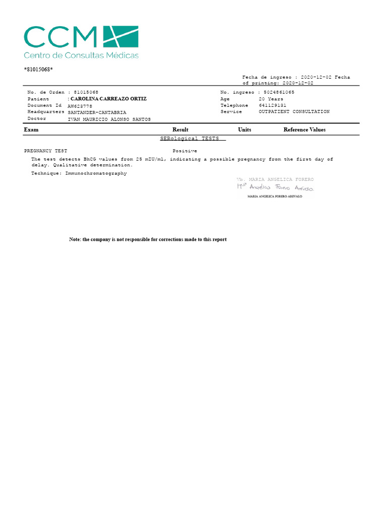 Idoc - Pub - Pregnancy Test To Print | PDF
