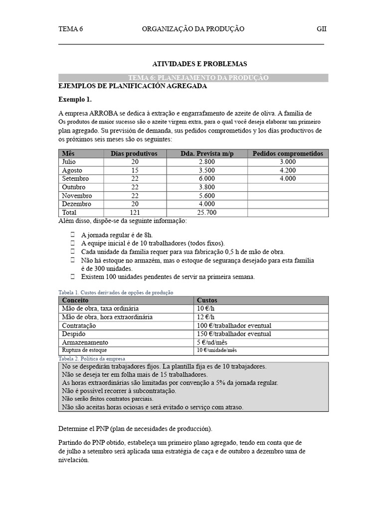 Planejamento da Produção e Custos | PDF | Despesa | Business