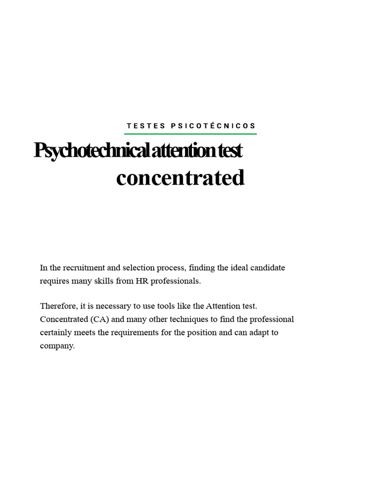 Online Concentrated Attention Test Guide | PDF | Recruitment | Attention