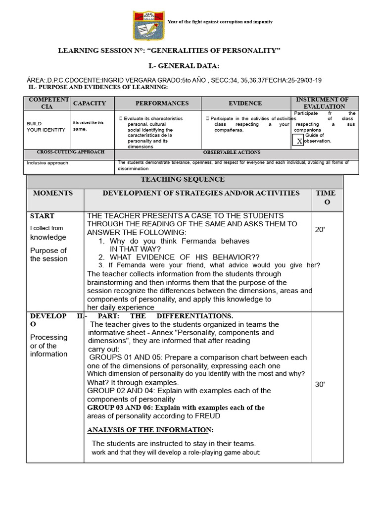 Learning sessions components of personality (1) | PDF | Knowledge | Behavioural Sciences