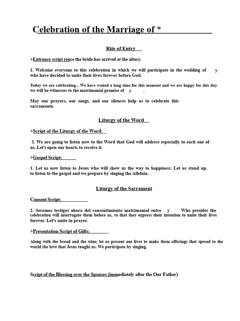 Model Script Mass Wedding | PDF