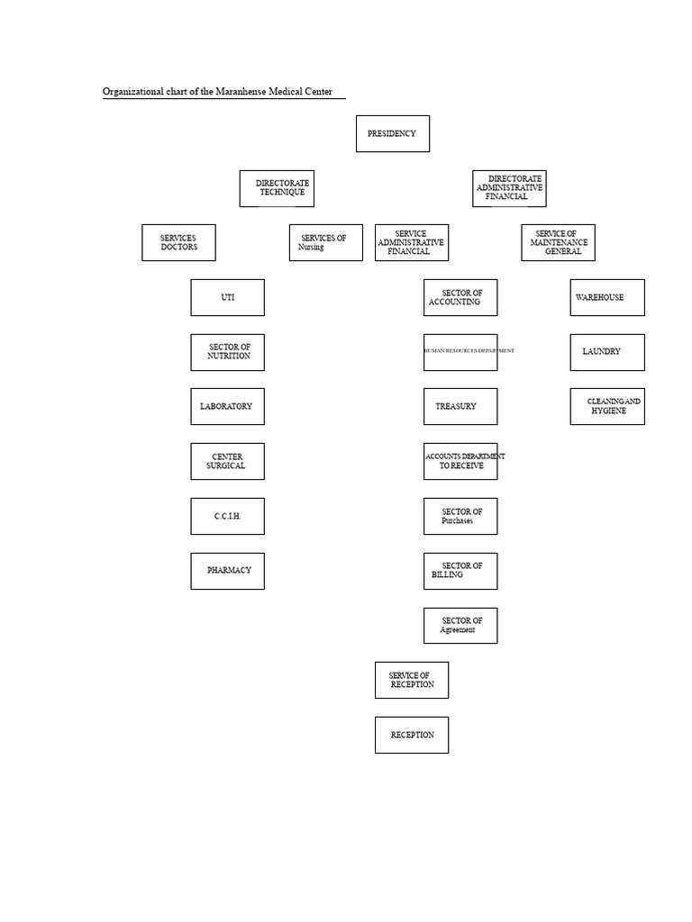 Organizational Chart of The Medical Center | PDF | Health Sciences ...