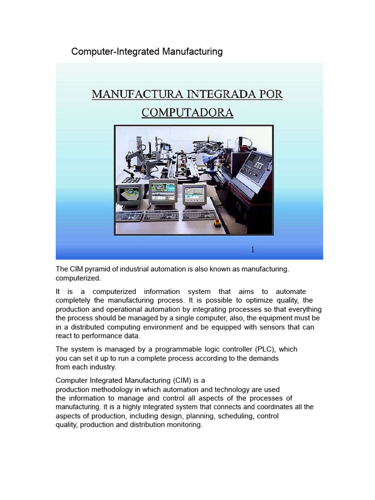 Computer Integrated Manufacturing | PDF | Automation | Computer Security