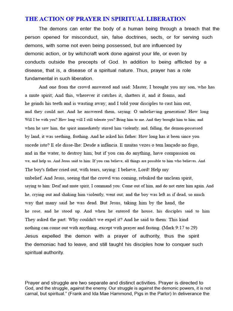 Liberation Prayer | PDF | Deliverance Ministry | Jesus