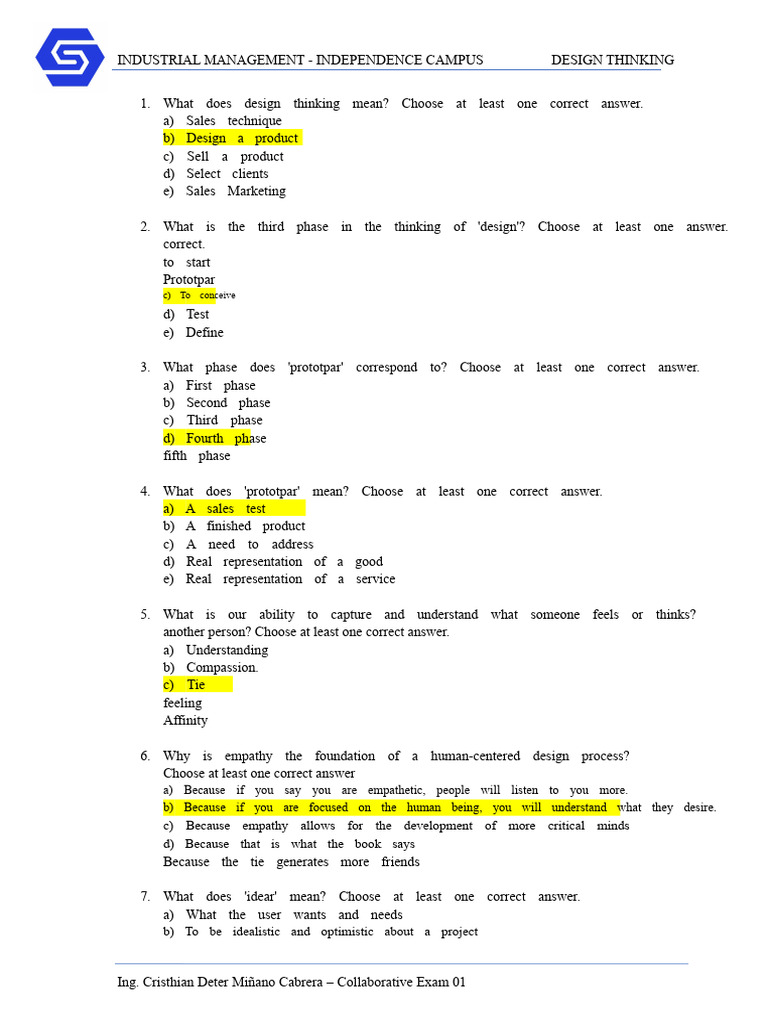 Collaborative Test 01 | PDF | Design Thinking | Thought