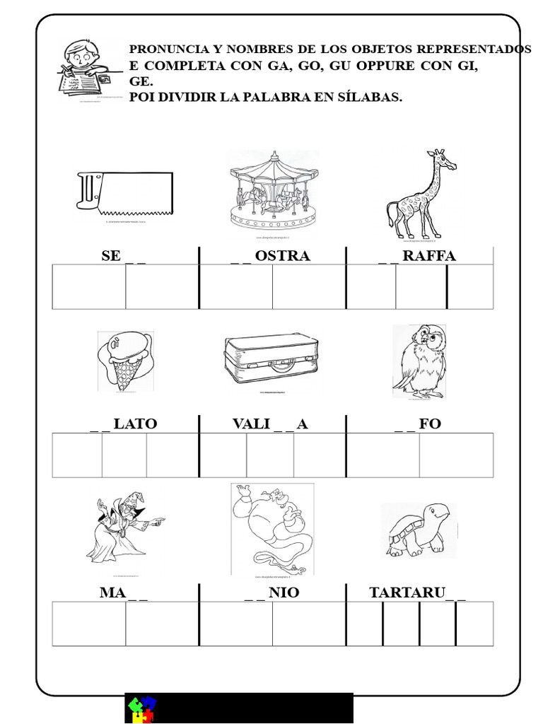 Sílabas GA, GO, GU, GI, GE | PDF