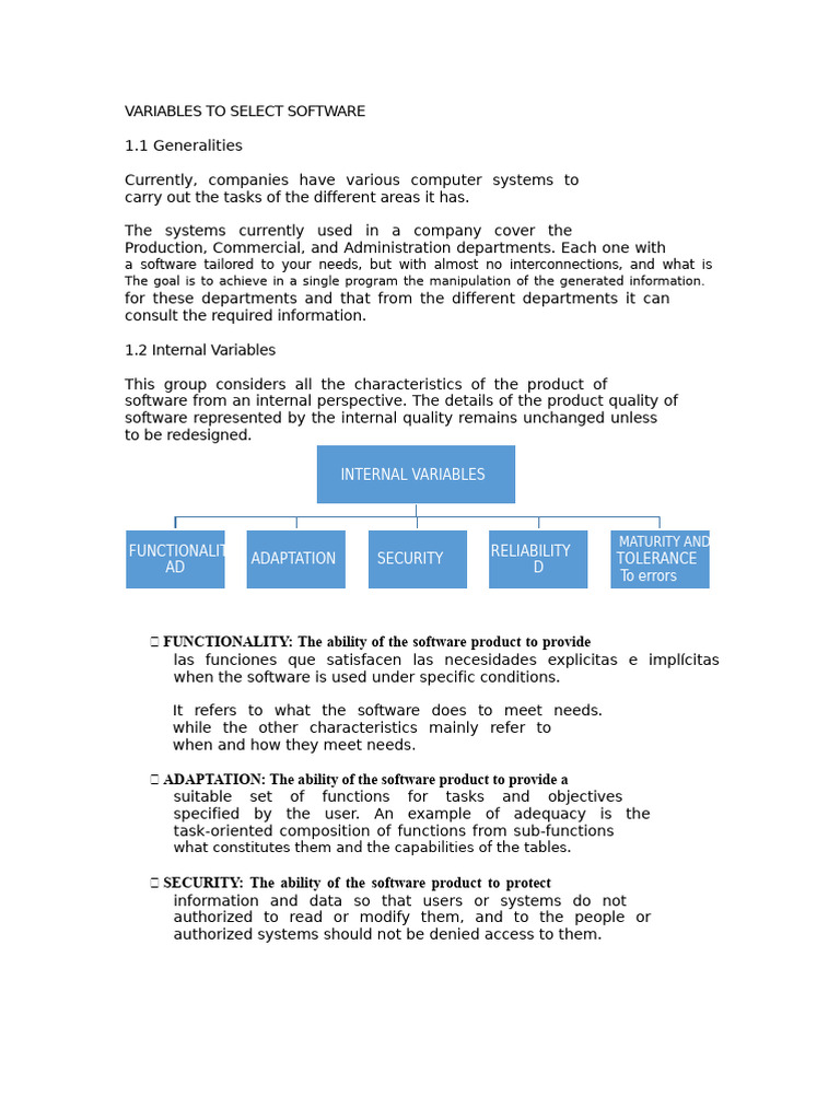 Variables For Selecting Software | PDF | Software | Usability