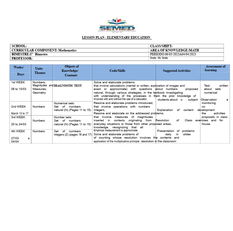 Lesson Plan 8TH Grade 2023 | PDF | Mathematics | Lesson Plan