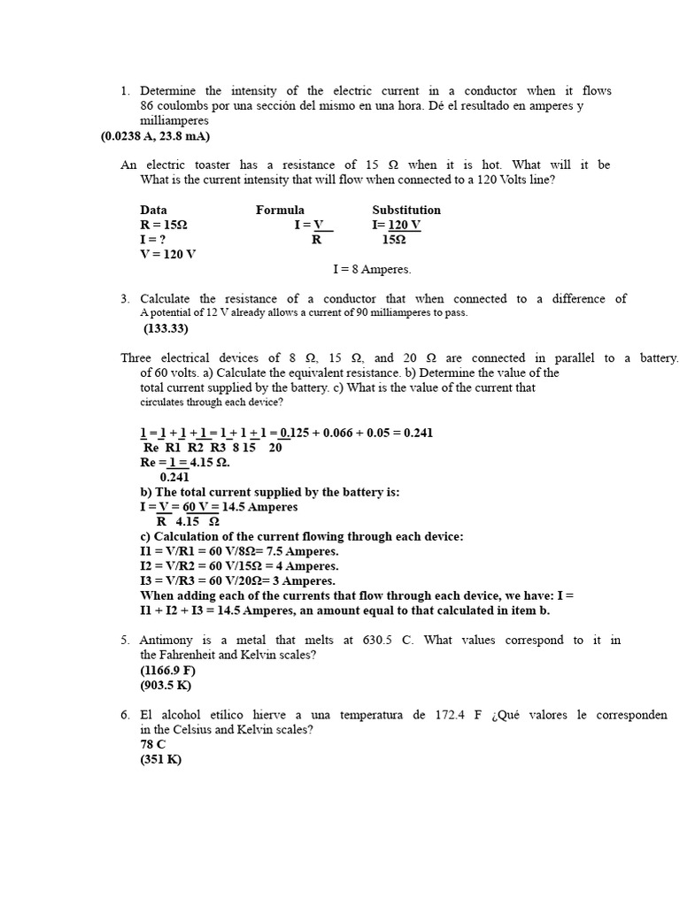Determine the intensity of the electric current in a conductor when 86 ...