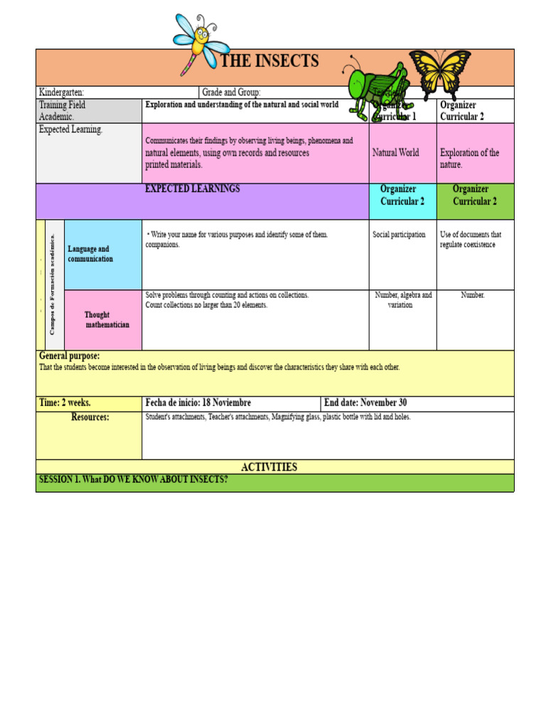 Insect Exploration Activities for Kids | PDF
