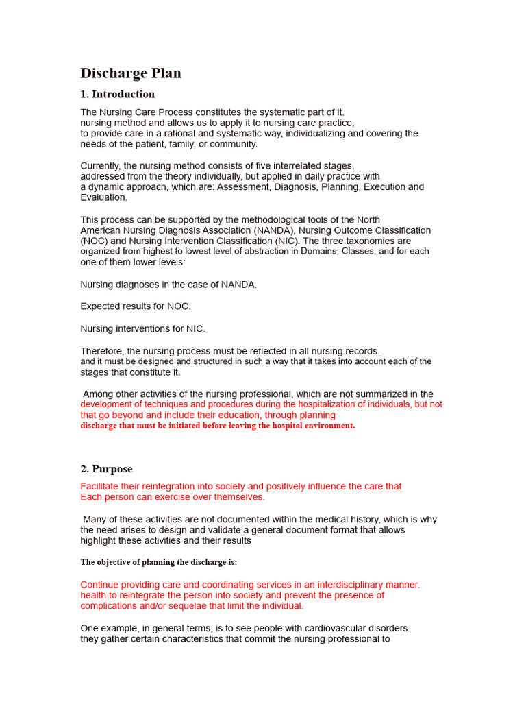 Effective Nursing Discharge Planning Guide | PDF | Nursing | Caregiver