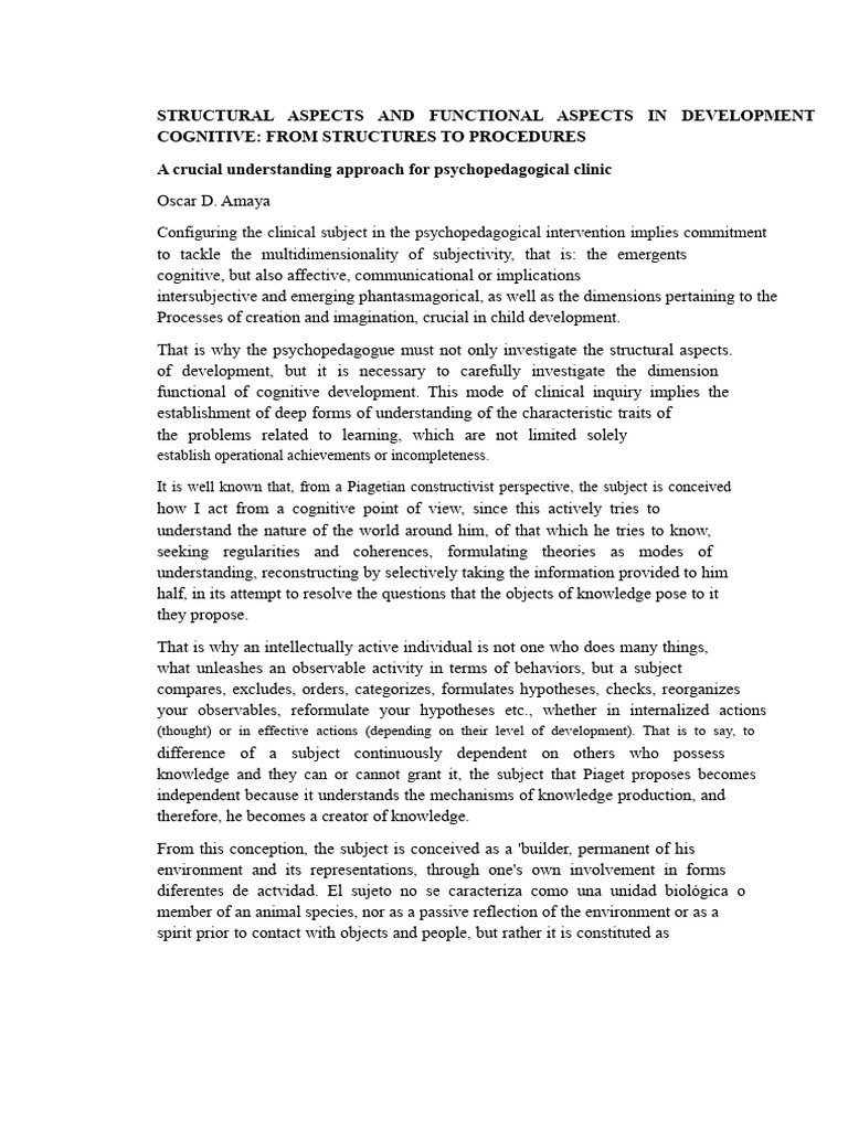 Structural Aspects and Functional Aspects in Cognitive Development ...