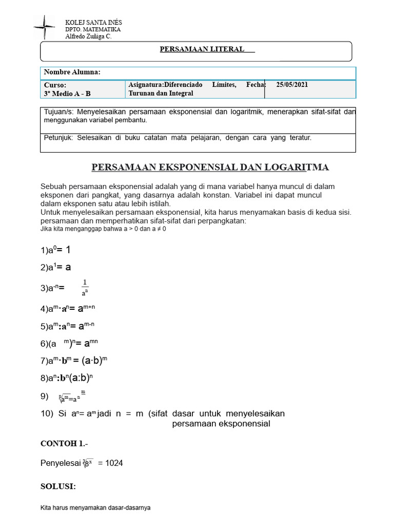 Persamaan Eksponensial | PDF