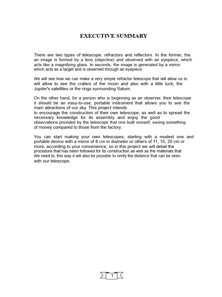 Project - Building A Telescope | PDF | Telescope | Light