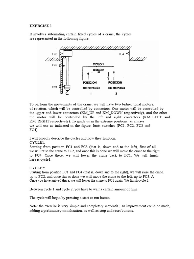 Exercises Automatisms | PDF | Crane (Machine) | Automation