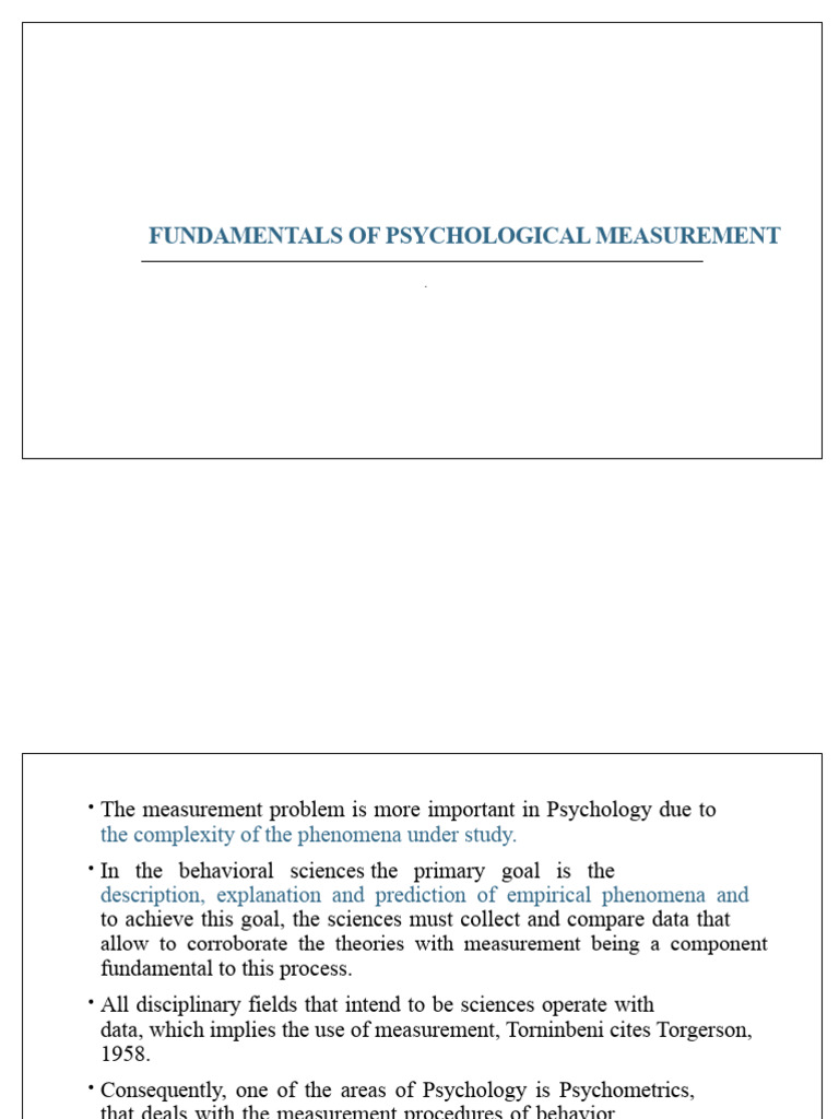 Psychological Measurement Fundamentals | PDF | Measurement | Psychology