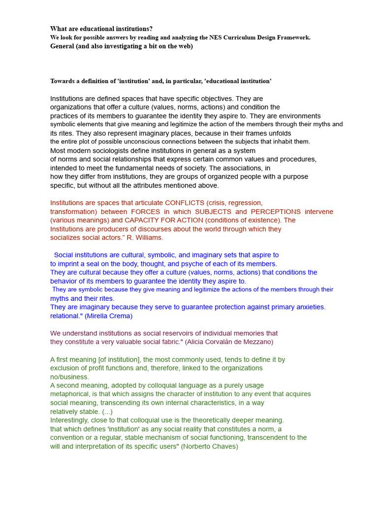 Understanding Educational Institutions | PDF | Curriculum | Institution