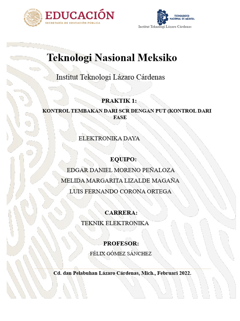 Praktik 1 Kontrol Pemicu SCR Dengan PUT | PDF