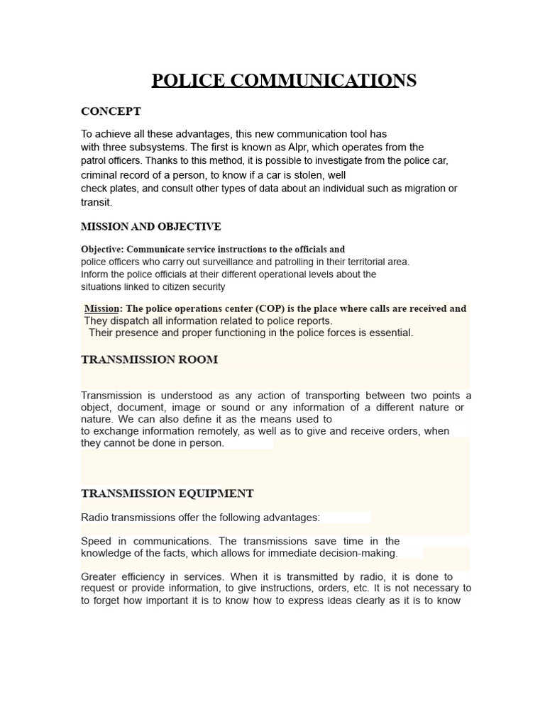 Police Communications | PDF | Police | Information
