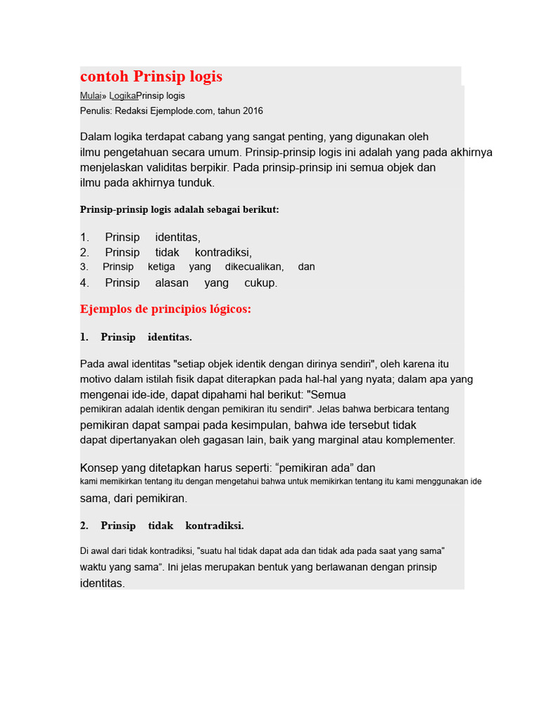 Prinsip Logis dalam Logika Dasar | PDF