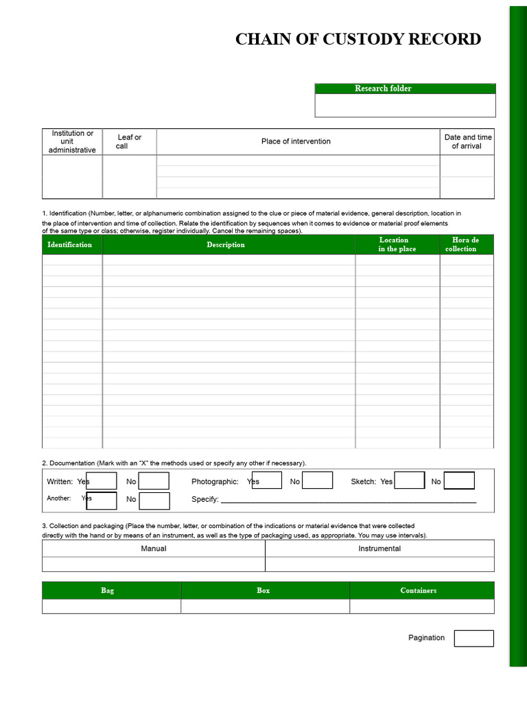 Chain of Custody Documentation Guide | PDF | Crime Scene