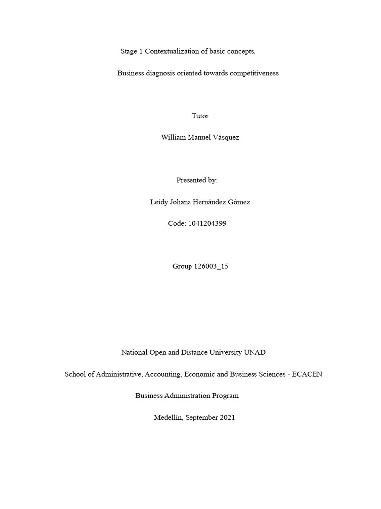 Stage 1 Contextualization of basic concepts | PDF | Strategic Planning ...