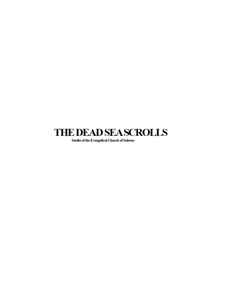 Overview of the Dead Sea Scrolls | PDF | Dead Sea Scrolls | Midrash