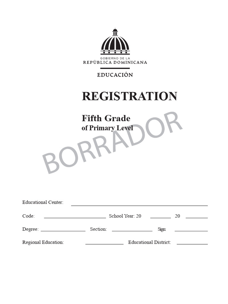 5th Grade Primary Registration 23-24 | PDF | Curriculum | Teachers