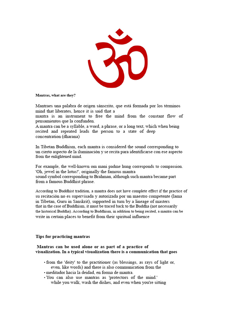 Understanding Mantras: Purpose and Practice | PDF | Mantra | Meditation