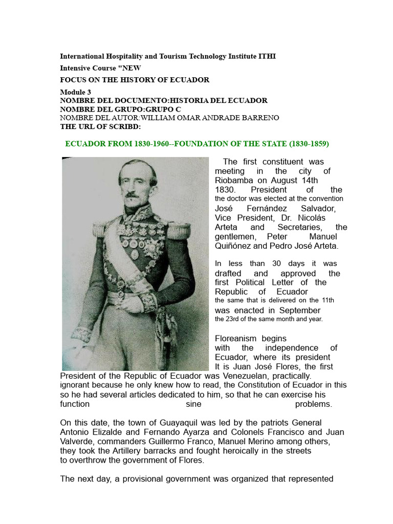 History of Ecuador: 1830-1960 Overview | PDF | Ecuador