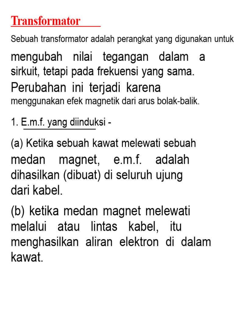 Catatan Transformator Form 4 Untuk TV | PDF