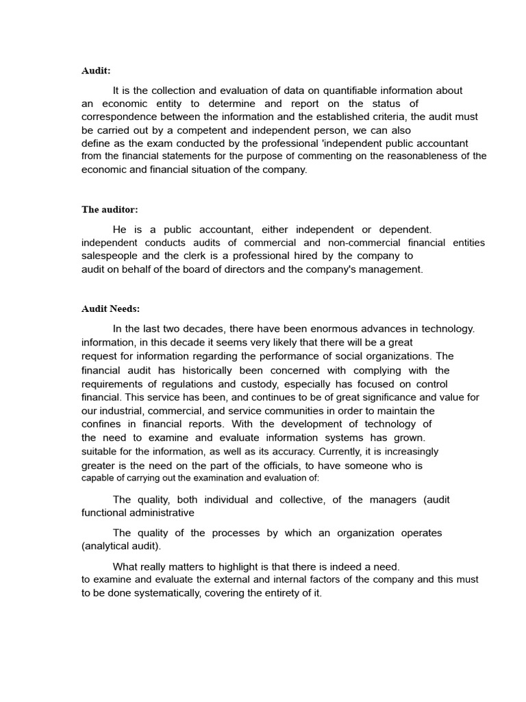 Basic Concepts of Introduction To Auditing | PDF | Audit | Accounting