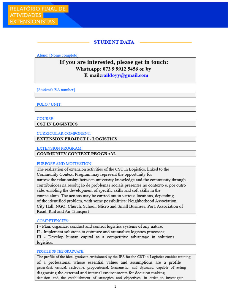 Individual Portfolio Extension Project I - Logistics 2023 - Community ...