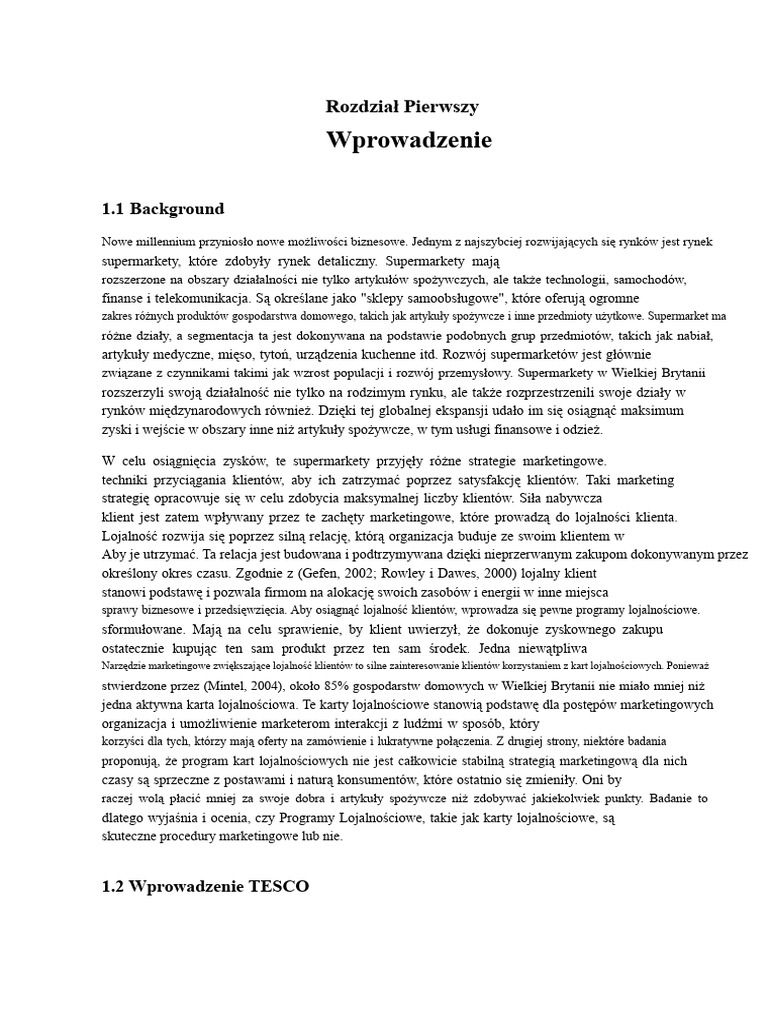 Praca Doktorska Na Temat Tesco | PDF