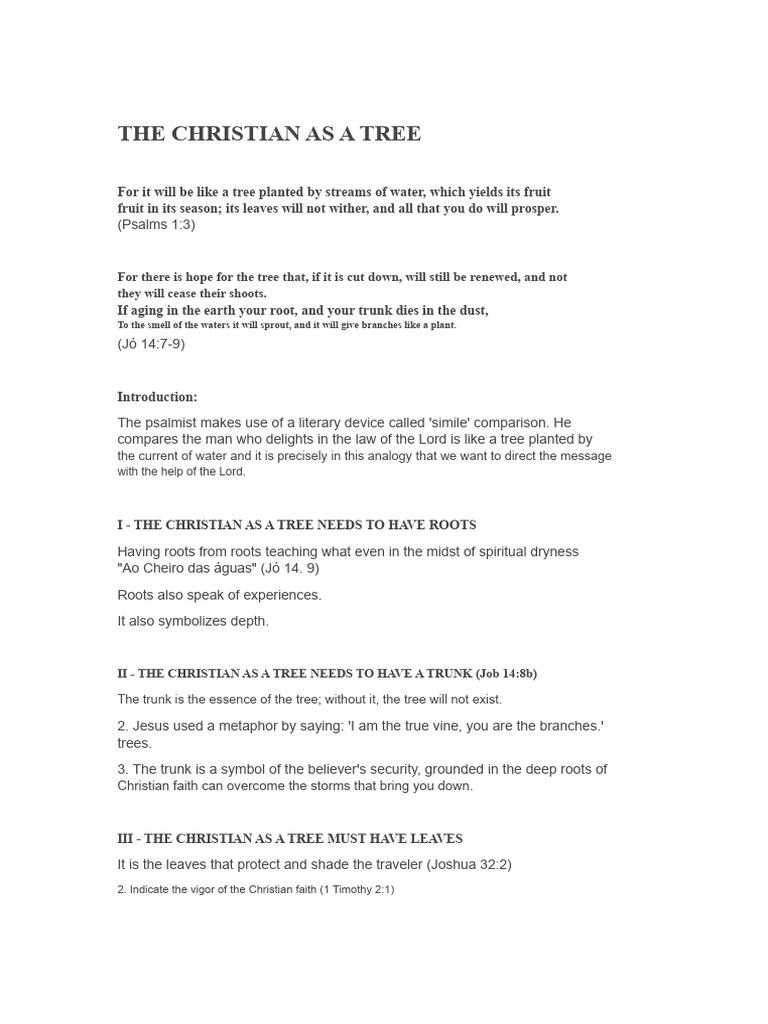 The Christian As A Tree | PDF