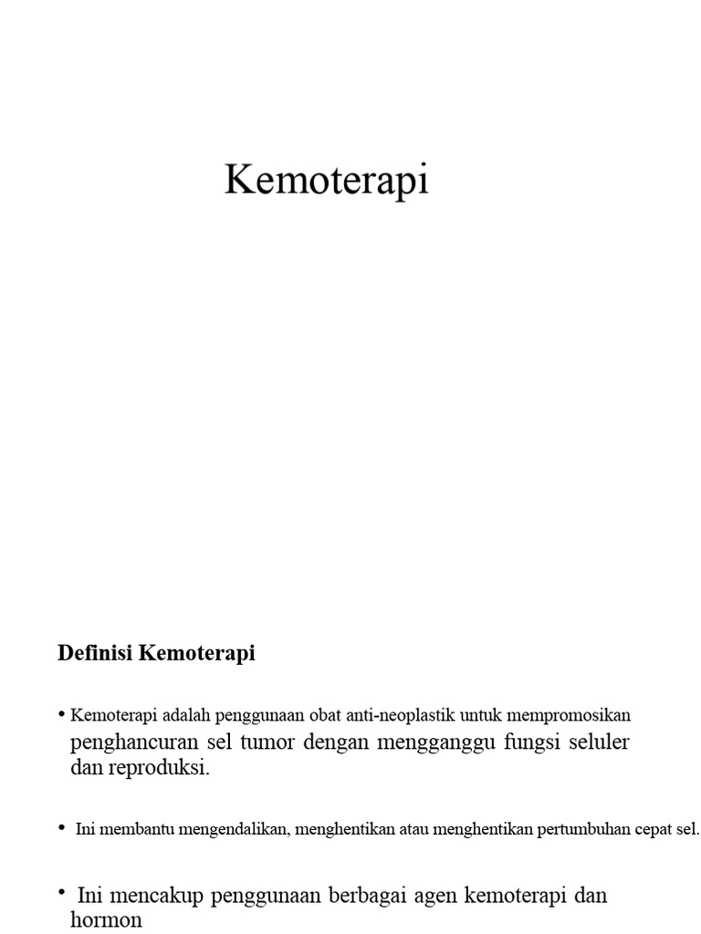Panduan Lengkap Kemoterapi dan Efek Samping | PDF